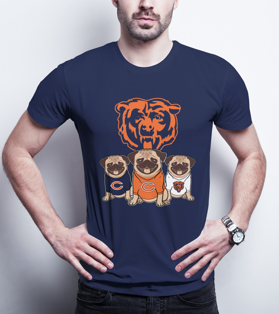 Chicago Bears Pugs T-Shirt