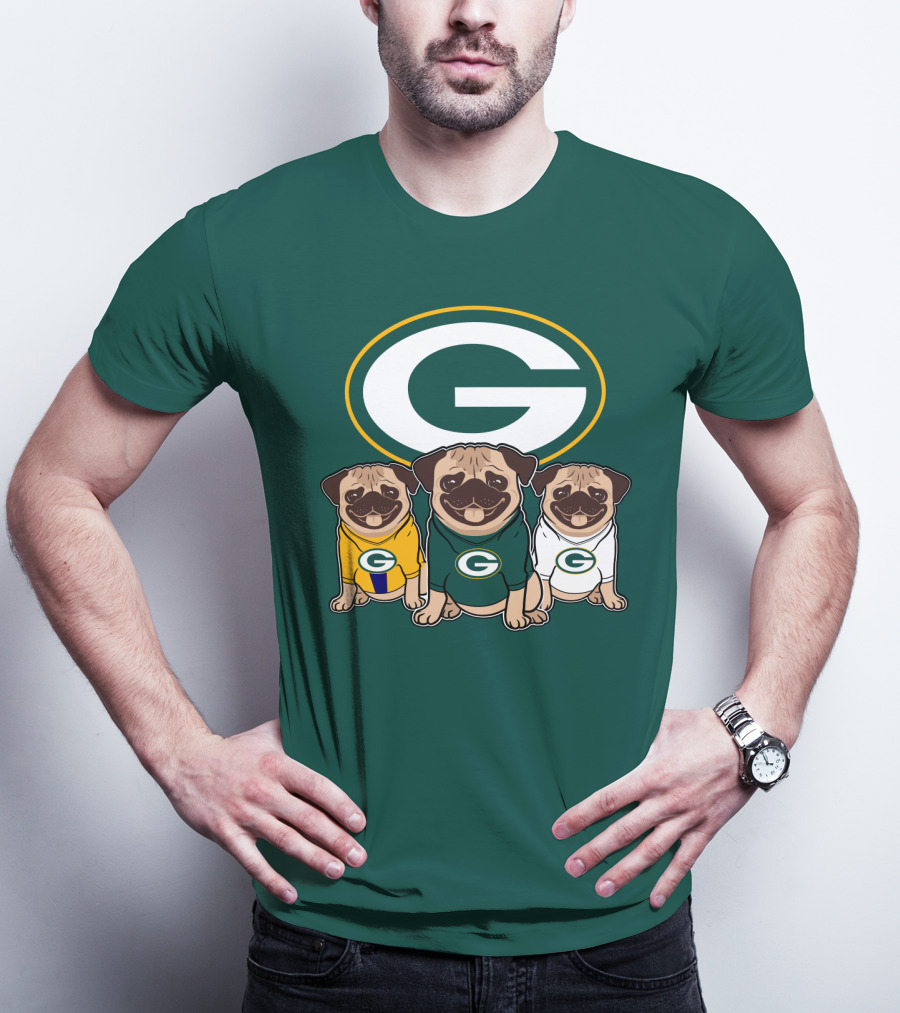 Green Bay Packers Pug Trio T-Shirt