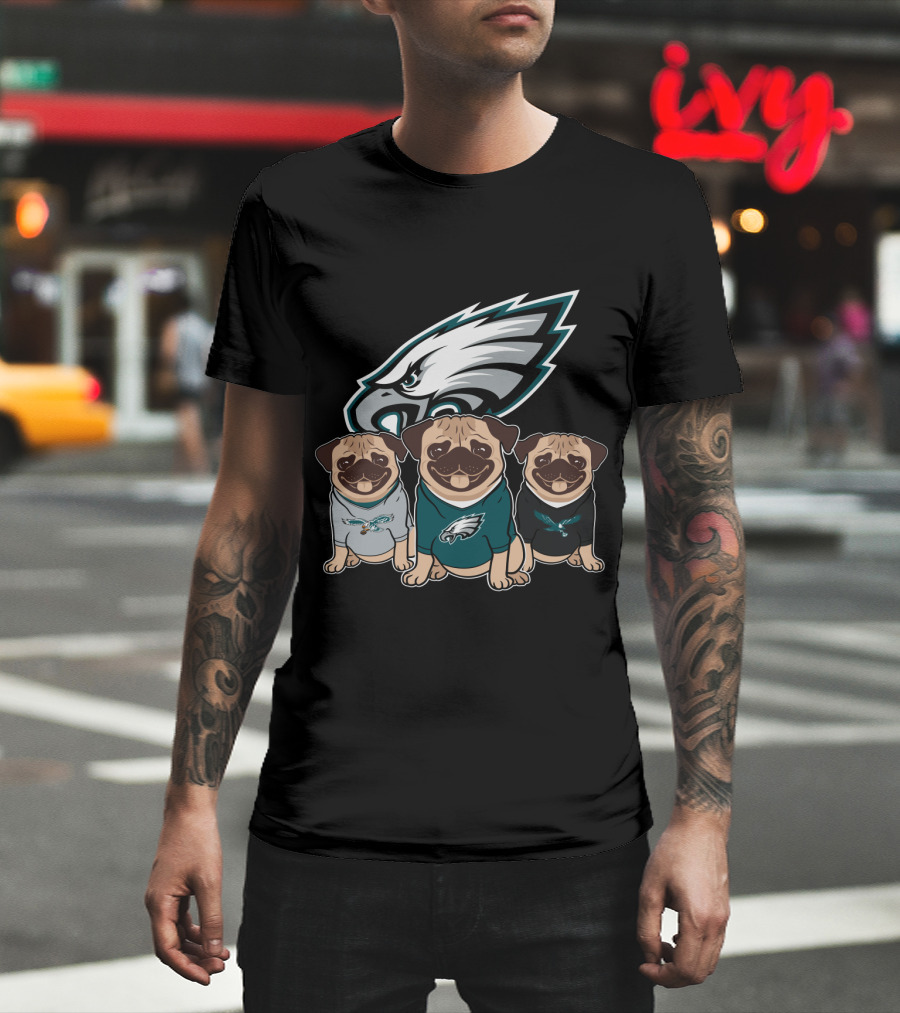 Philadelphia Eagles Pugs T-Shirt