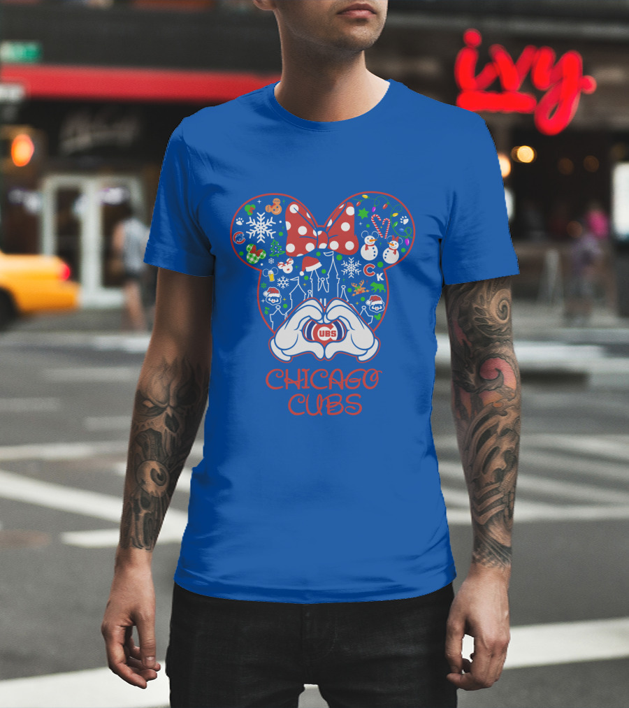 Chicago Cubs Christmas Minnie Ears T-Shirt