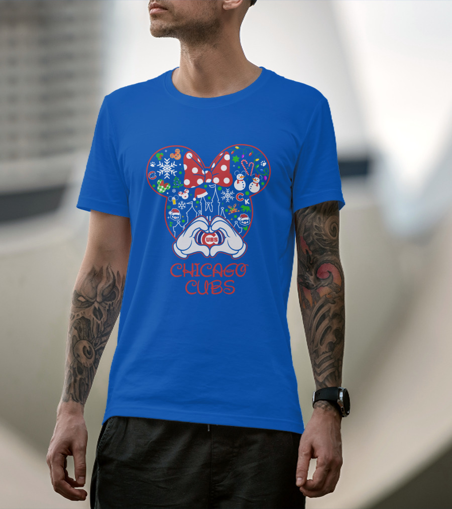 Chicago Cubs Christmas Minnie Ears T-Shirt