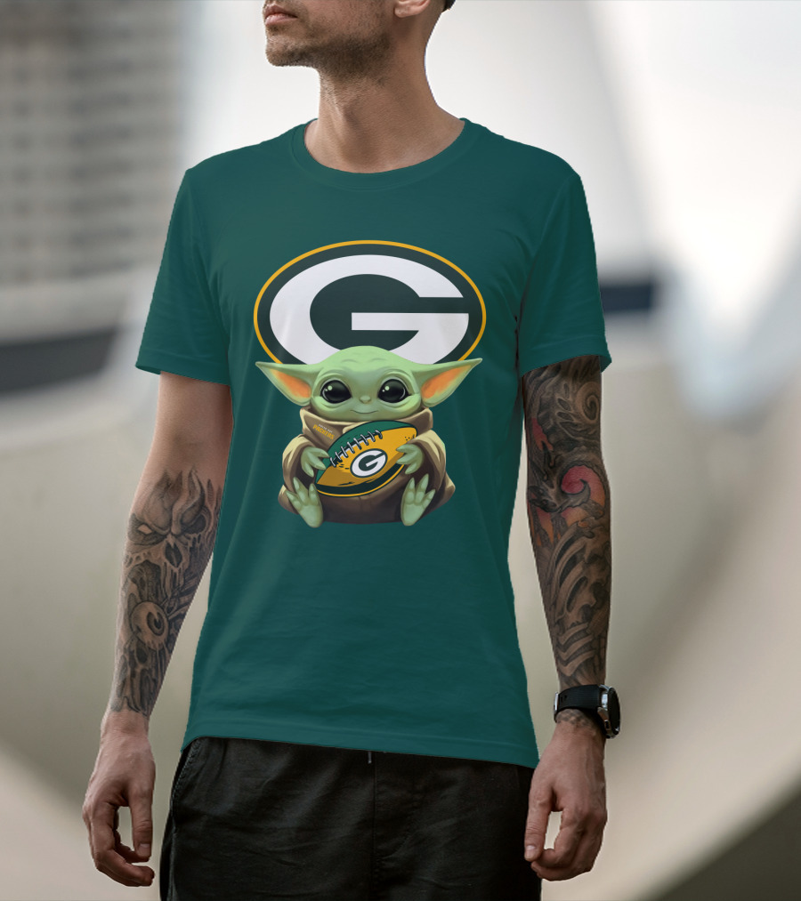 Grogu Green Bay Packers Football Fan T-Shirt