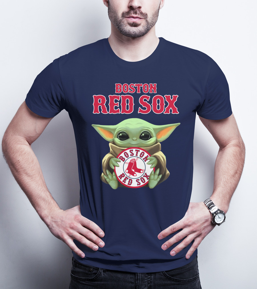 Boston Red Sox Baby Yoda Holding Baseball Team T-Shirt