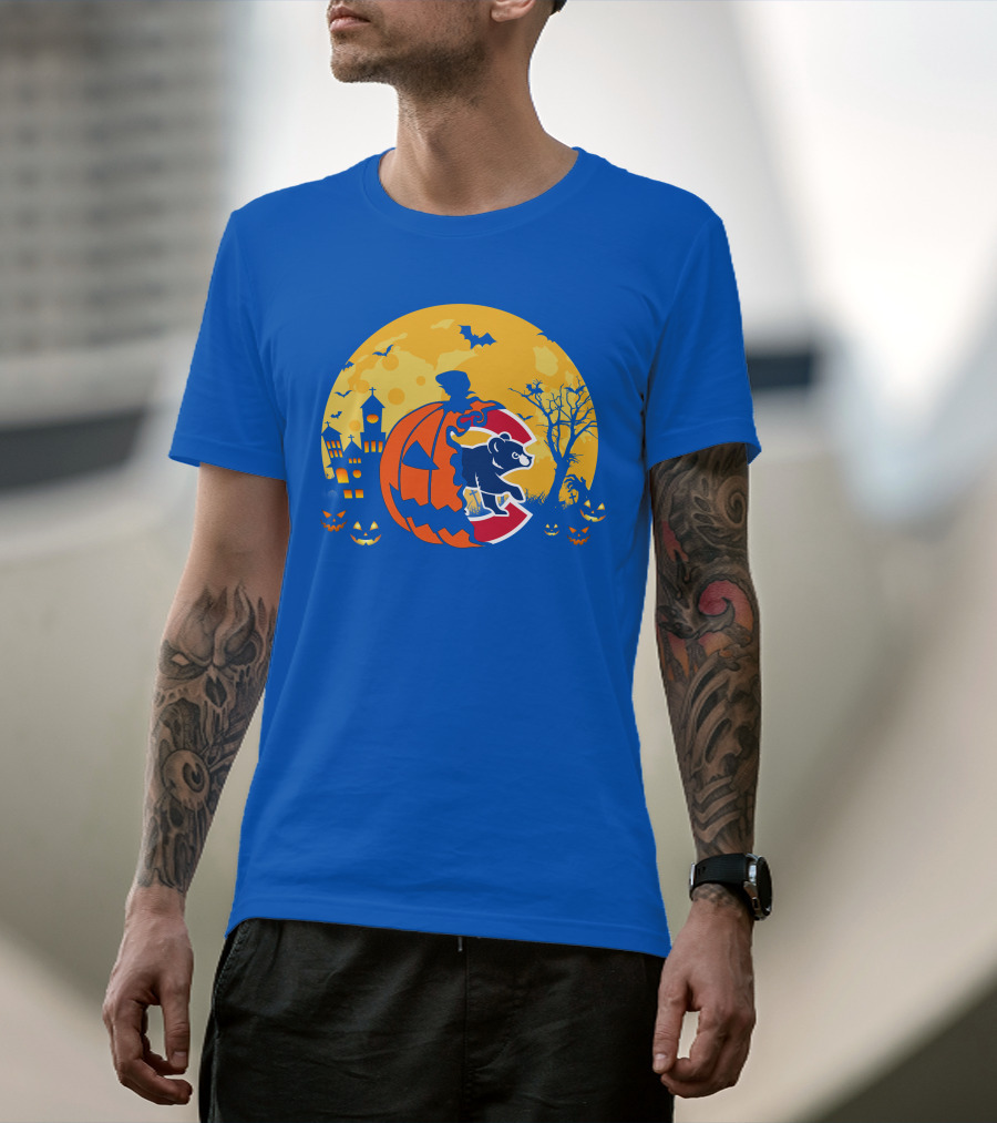 Chicago Cubs Halloween Full Moon T-Shirt