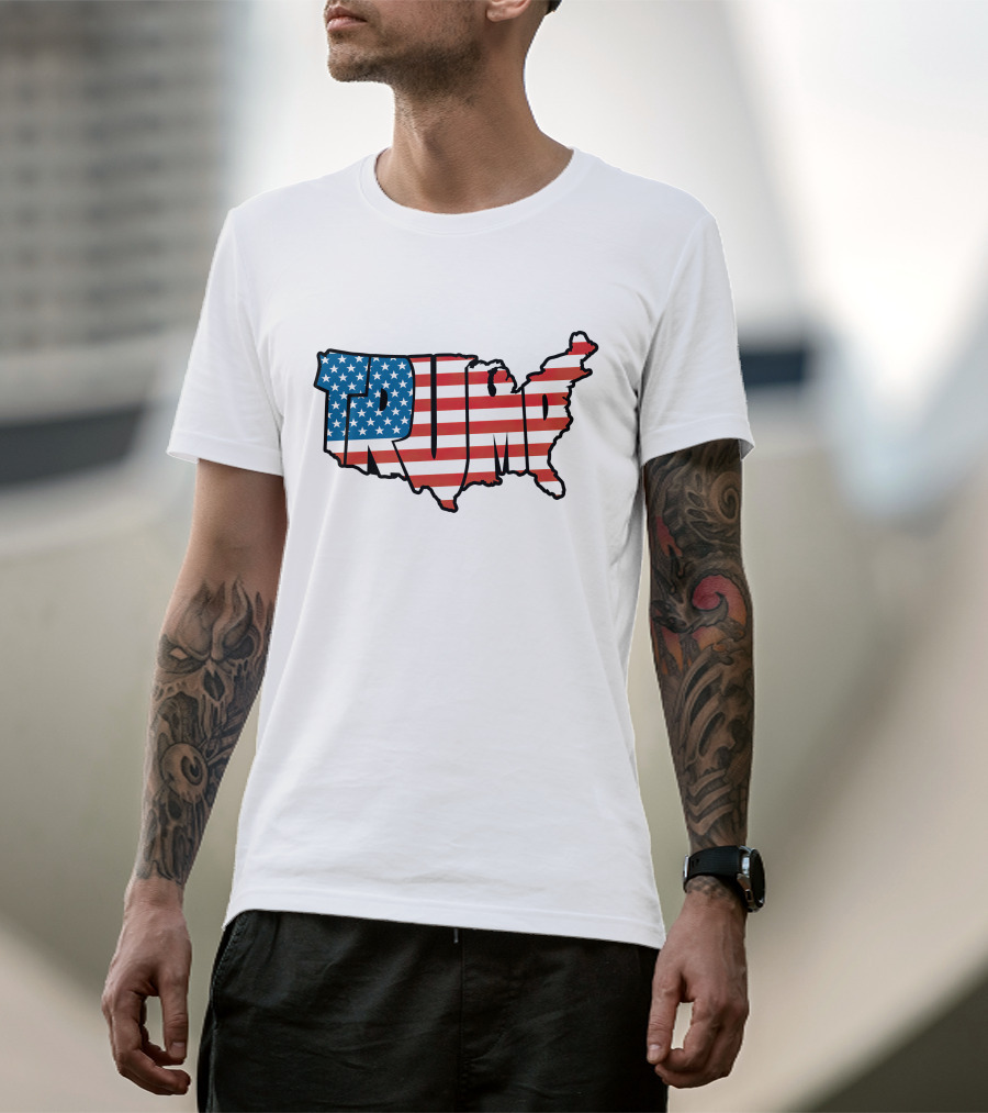 Trump Usa Flag Map T-Shirt