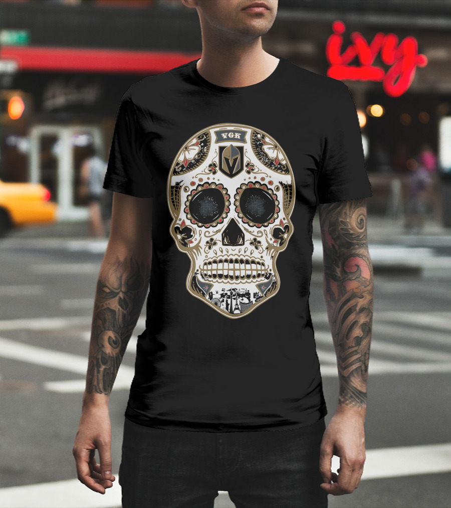 Vgk Sugar Skull Golden Knights T-Shirt
