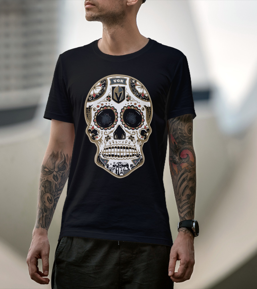 Vgk Sugar Skull Golden Knights T-Shirt