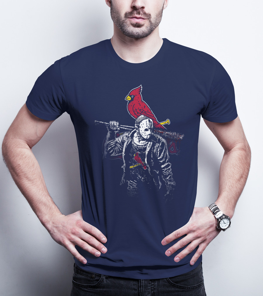 Cardinal Face Mask Bat T-Shirt
