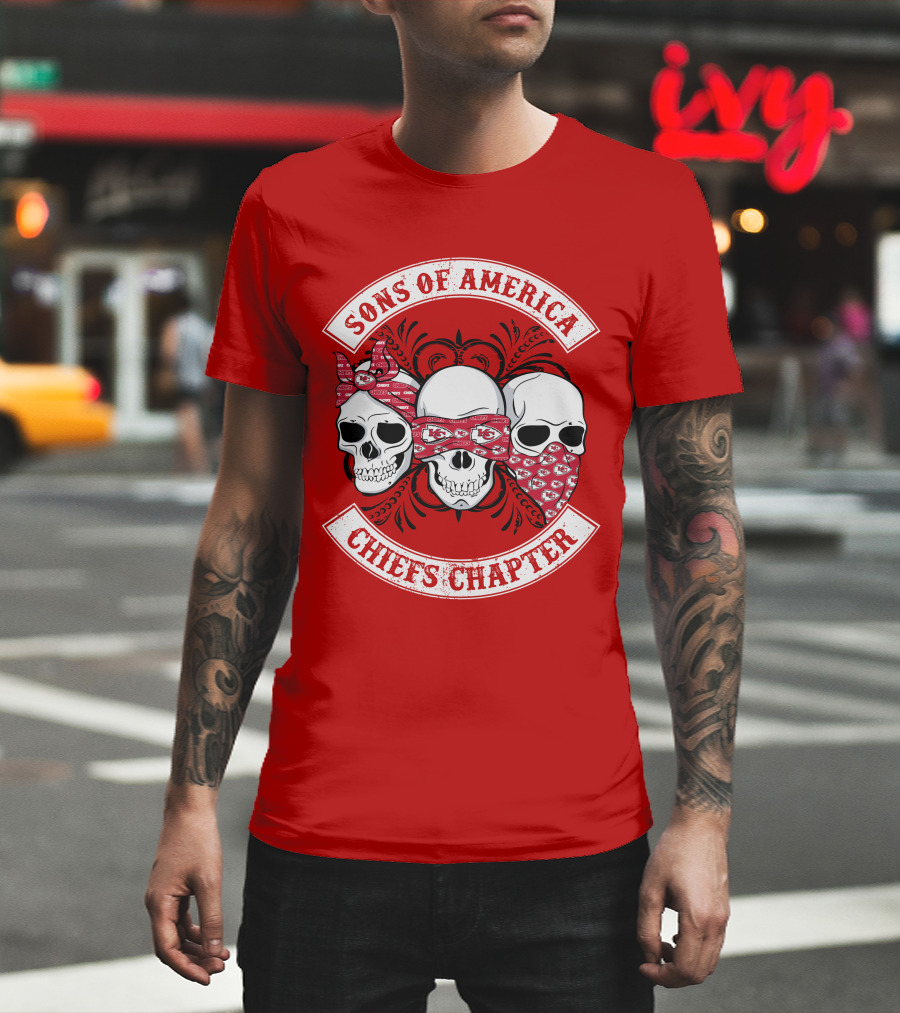 Sons Of America Chiefs Chapter Skulls T-Shirt