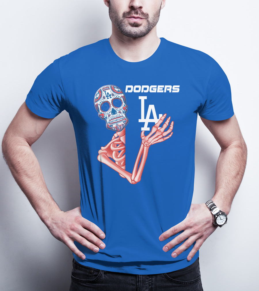 Dodgers La Sugar Skull Skeleton T-Shirt