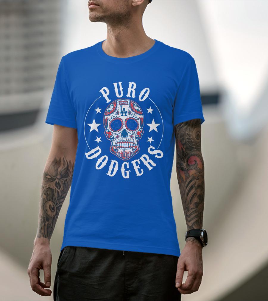 Puro Dodgers Día De Los Muertos La Logo T-Shirt