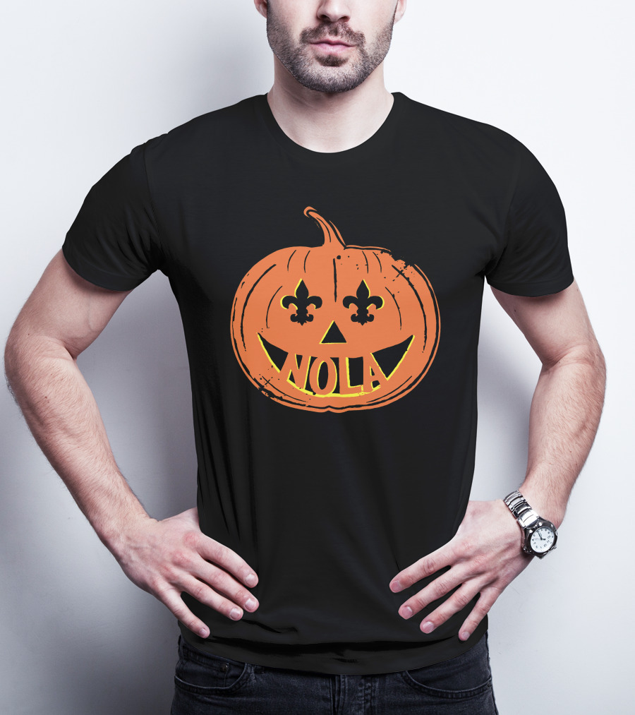 Nola Pumpkin Fleur-De-Lis Halloween T-Shirt