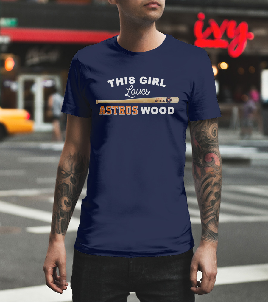 This Girl Loves Houston Astros Wood T-Shirt