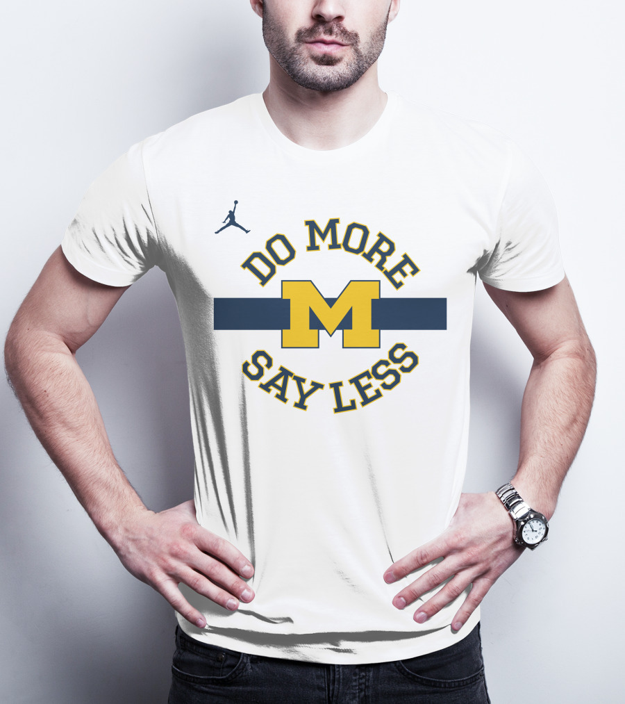 Do More Say Less Michigan Jumpman Logo M T-Shirt