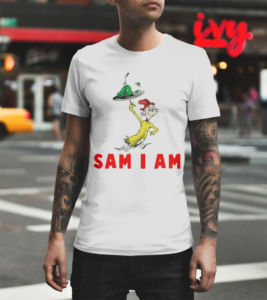 Sam I Am Green Eggs And Ham Dr. Seuss Character T-Shirt