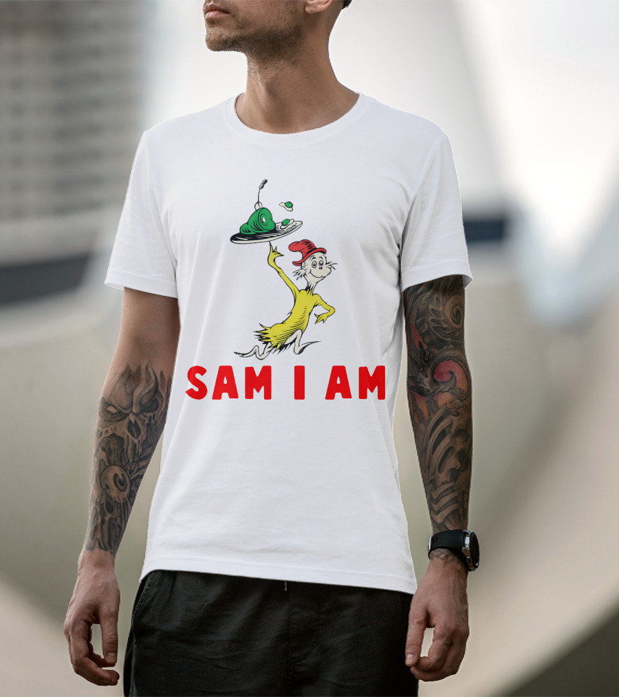 Sam I Am Green Eggs And Ham Dr. Seuss Character T-Shirt