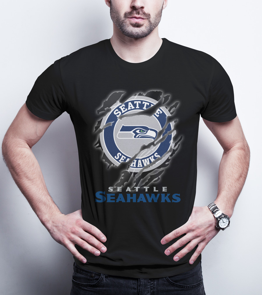 Seattle Seahawks Logo Claw Marks T-Shirt
