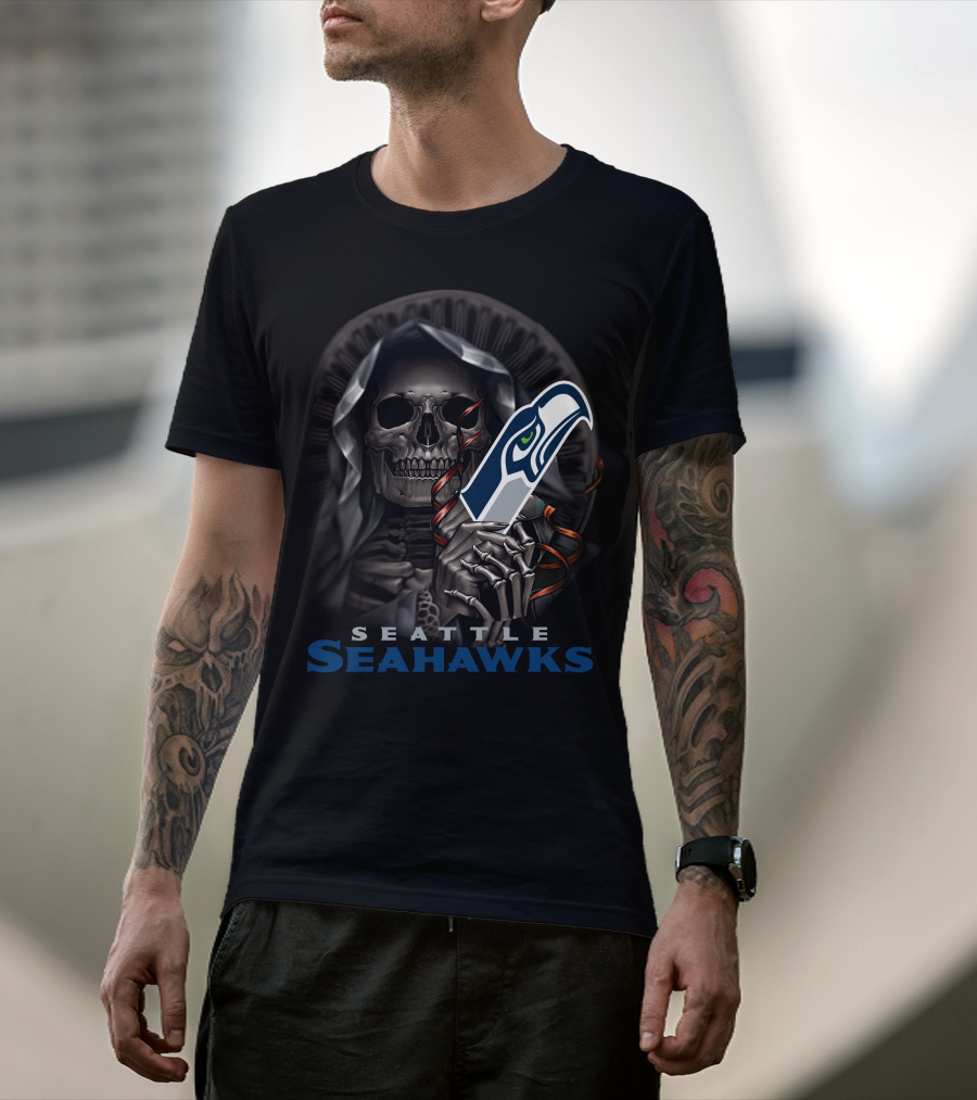 Seattle Seahawks Grim Reaper Holding T-Shirt