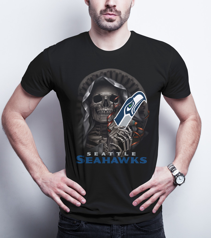 Seattle Seahawks Grim Reaper Holding T-Shirt