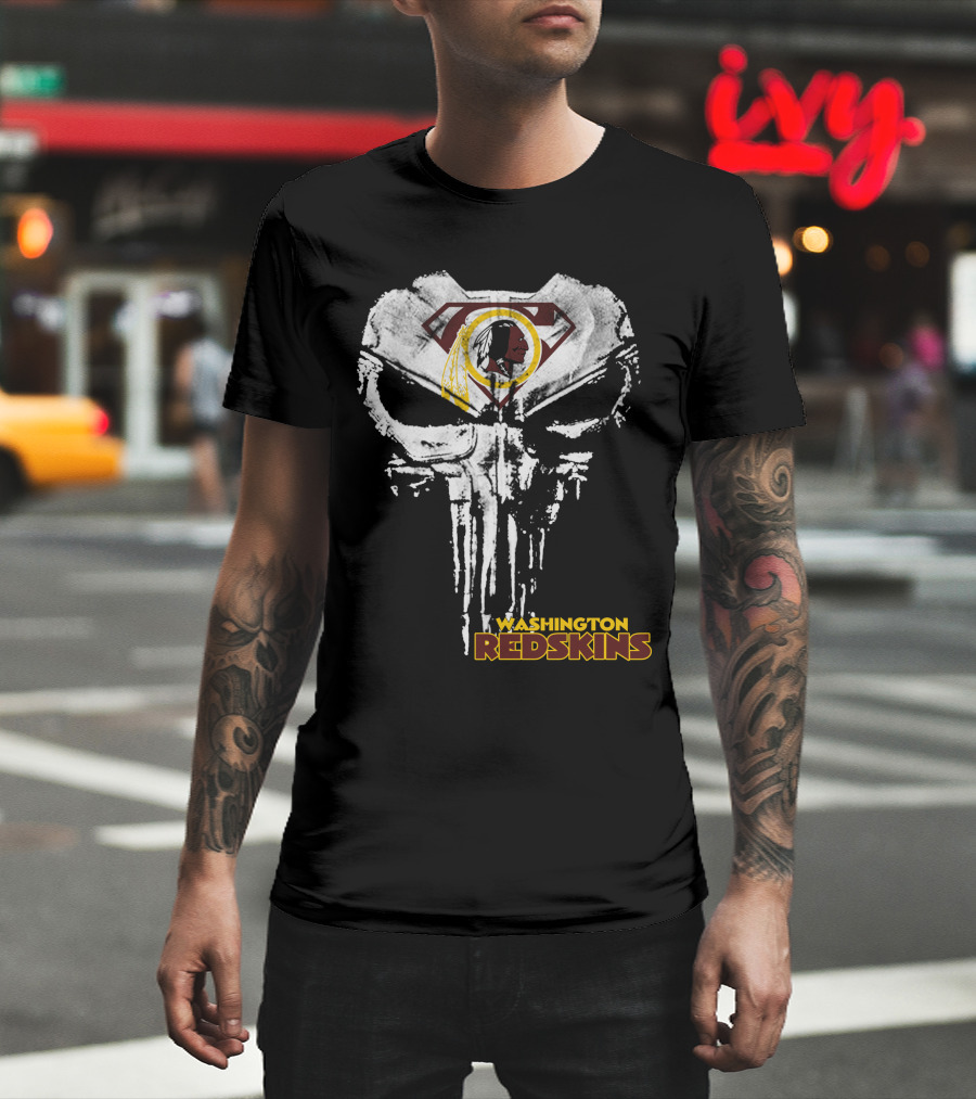 Washington Redskins Superman Punisher T-Shirt
