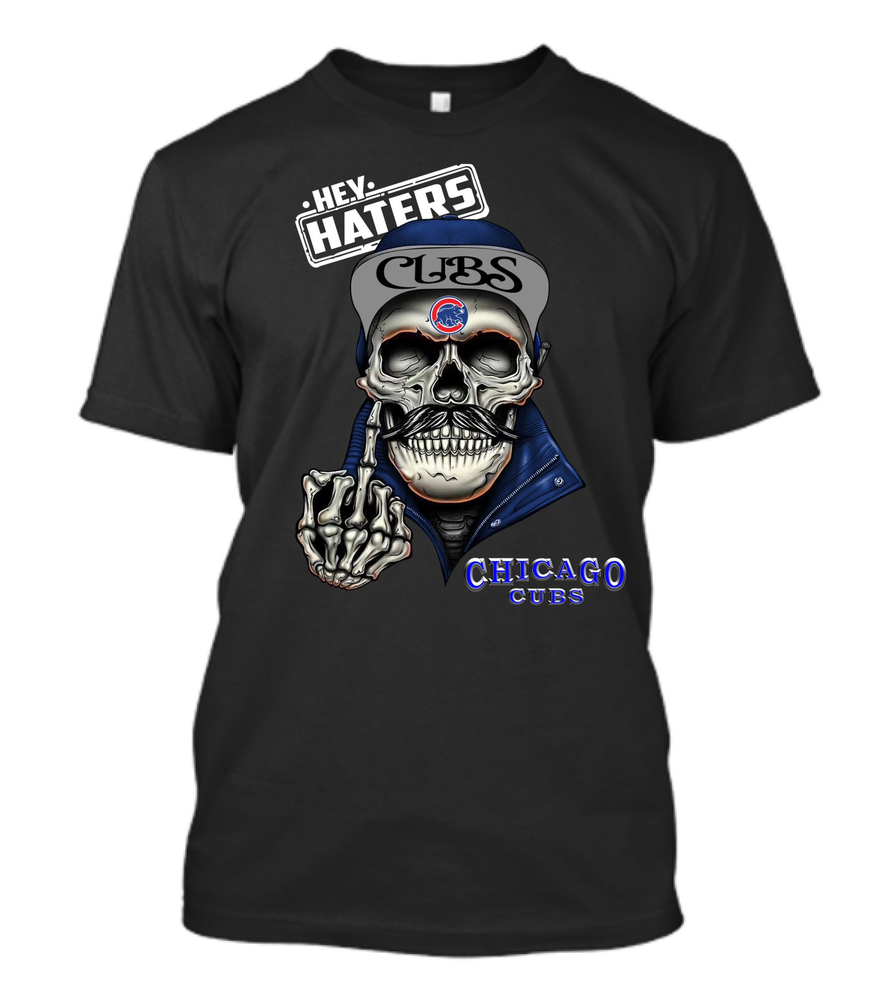 Chicago Cubs Hey Haters Skull Gesture T-Shirt
