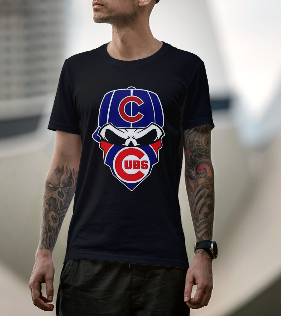 Cubs Skull Bandana Baseball Cap T-Shirt