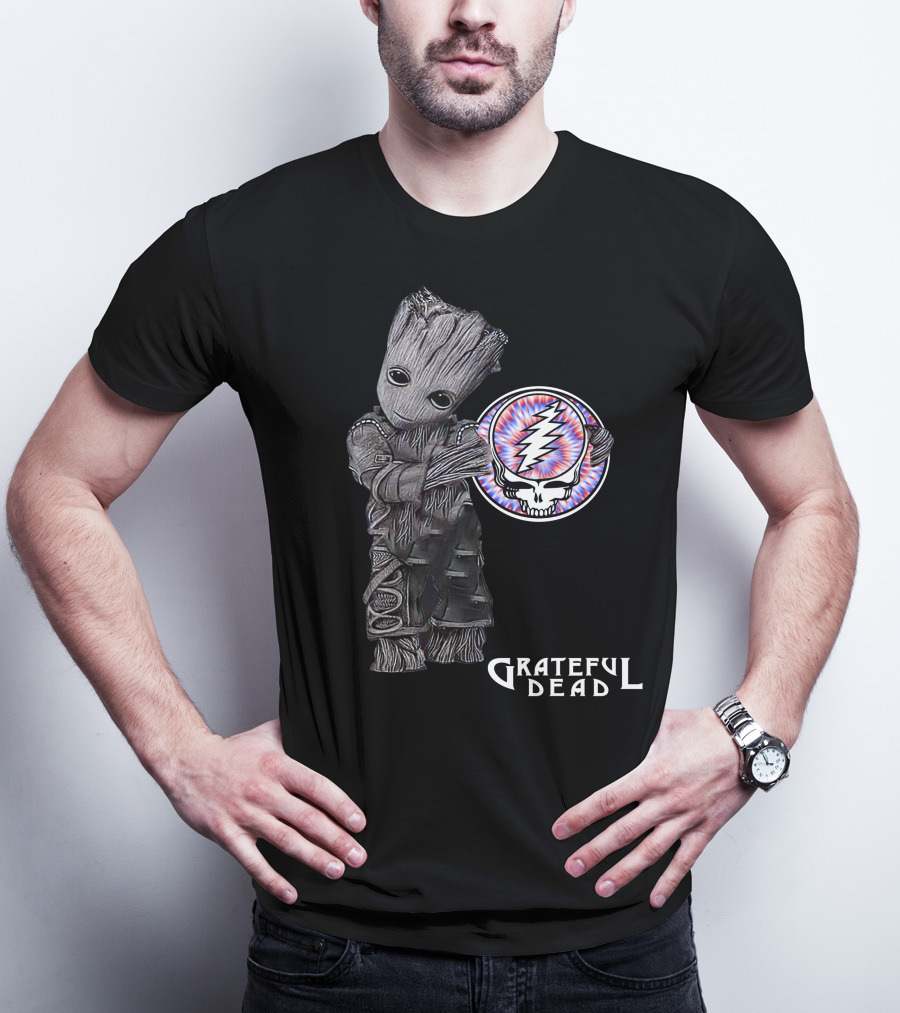 Grateful Dead Groot Holding Steal Your Face Skull T-Shirt