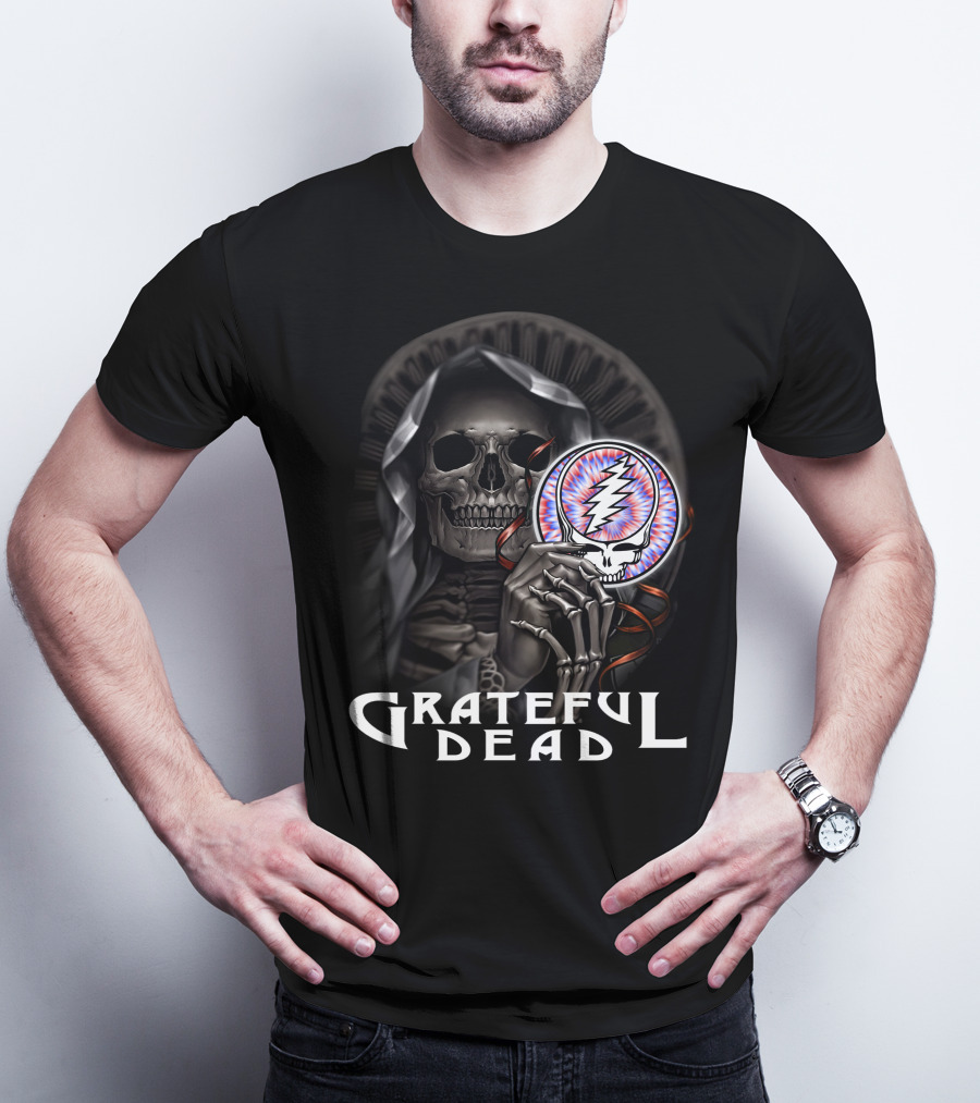 Grateful Dead Skeleton With Steal Your Face Symbol T-Shirt