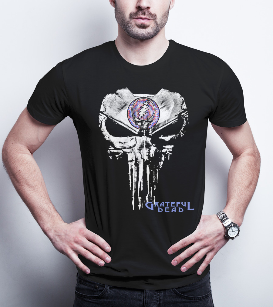 Grateful Dead Steal Your Face Punisher Skull Fusion T-Shirt