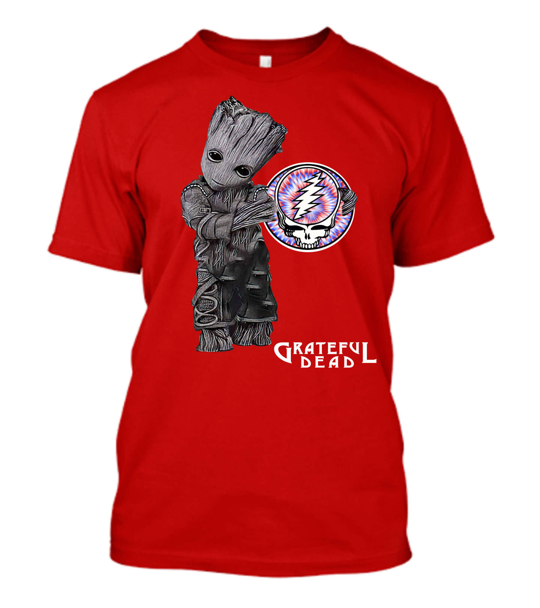Grateful Dead 07 With Stylized Tree Character And Lightning Skull T-Shirt