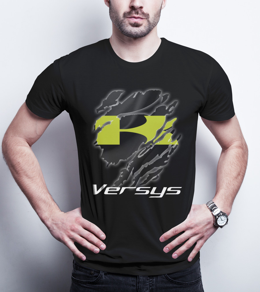 Versys 01 Kawasaki Motorcycle Claw Scratch Motif T-Shirt