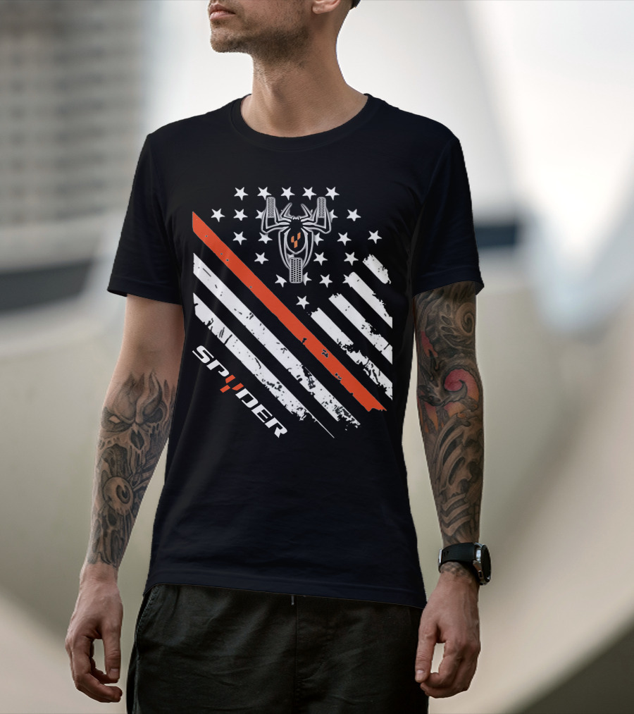 Spyder American Flag Stars Stripes Spider Symbol T-Shirt