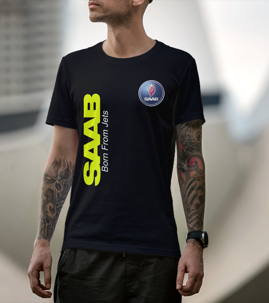 Saab Born From Jets Logo T-Shirt