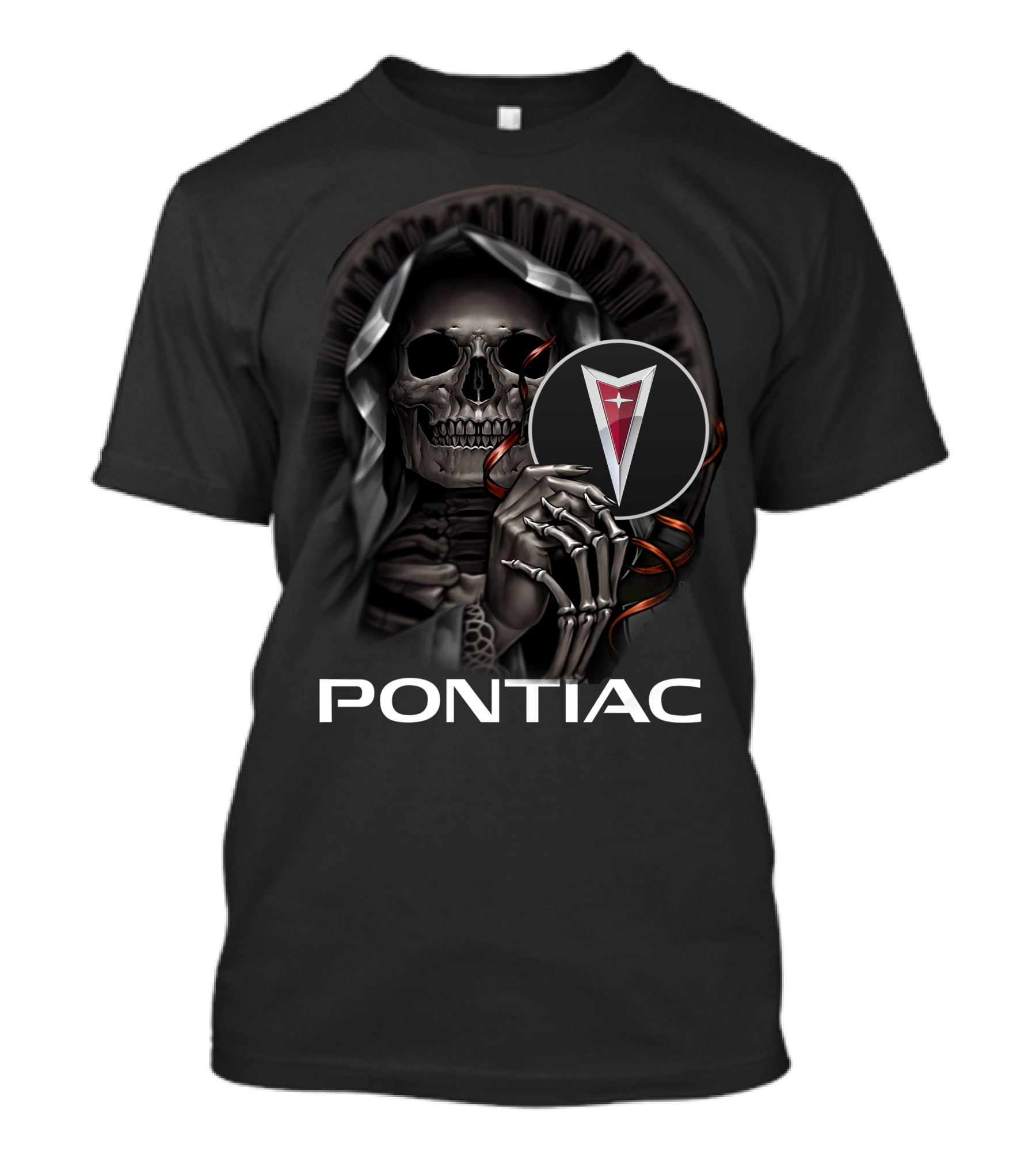 Pontiac Skull With Hooded Skeleton T-Shirt
