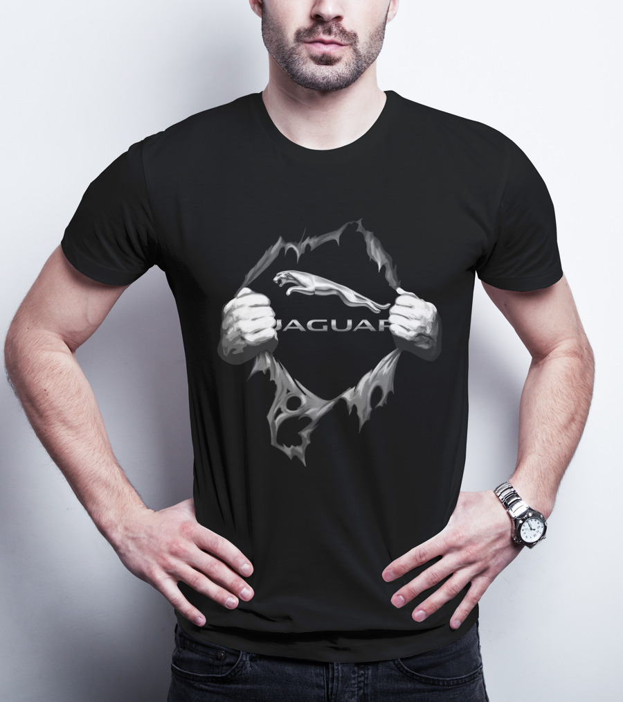 Jaguar Logo With Ripped Hands Effect T-Shirt