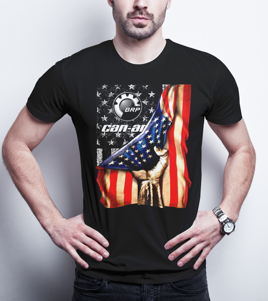 BRP Can-Am American Flag Stars And Stripes Fist T-Shirt