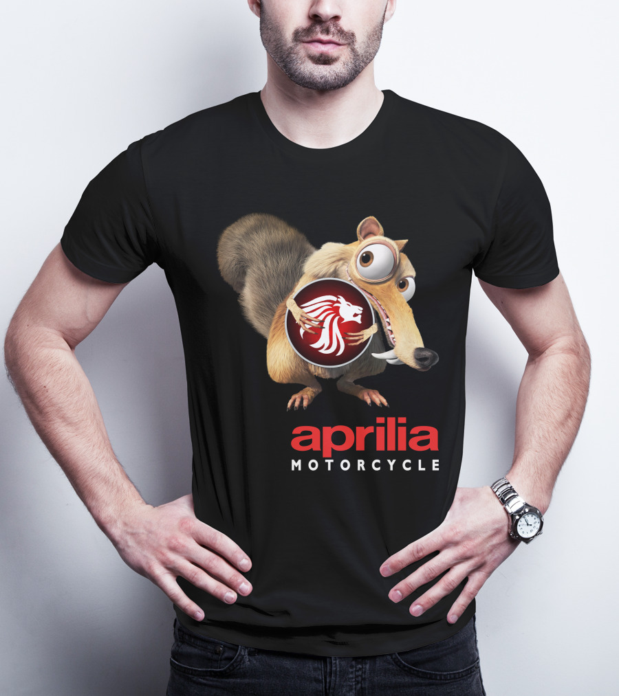 Aprilia Motorcycle Ice Age Scrat Lion T-Shirt
