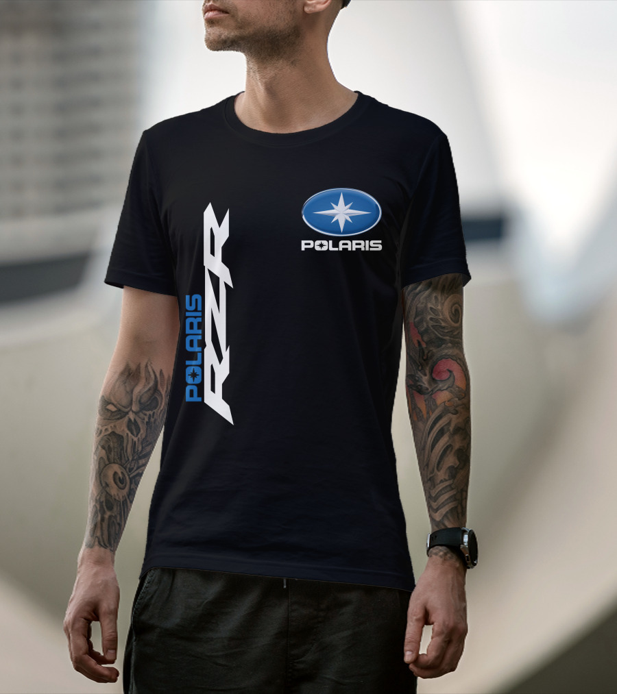 Polaris Rzr Logo Blue And White T-Shirt