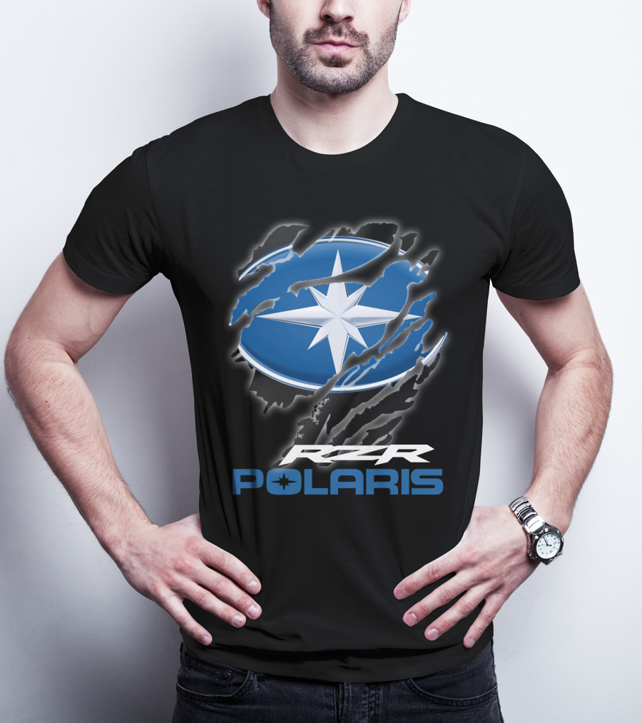 Rzr Polaris Star Logo 10 Blue Claw Marks T-Shirt