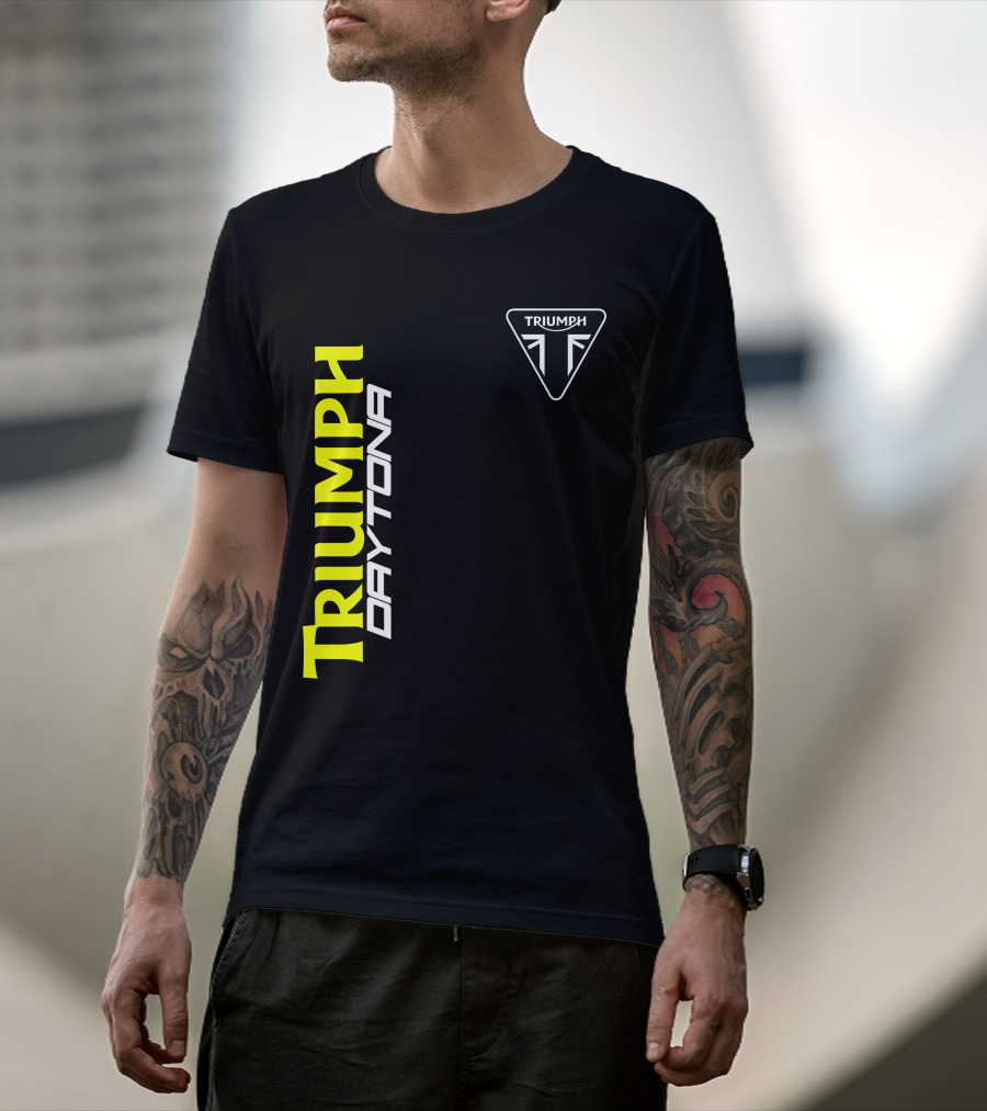 Triumph Daytona 01 Vertical Logo And Badge T-Shirt