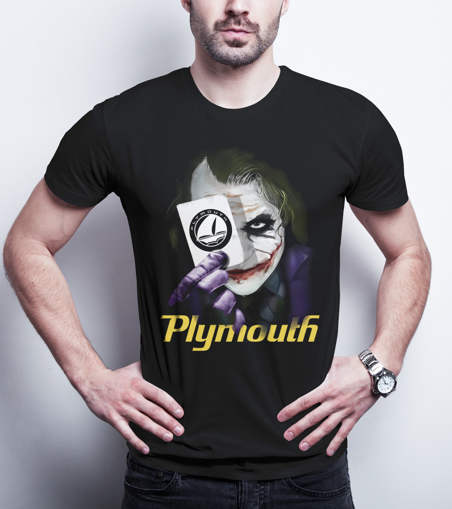 Plymouth Joker Card Holding Iconic Style T-Shirt