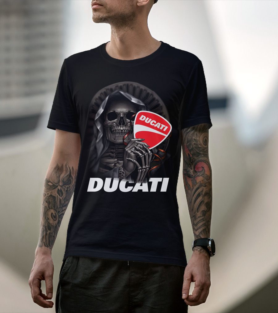 Ducati Skeleton Holding Logo T-Shirt