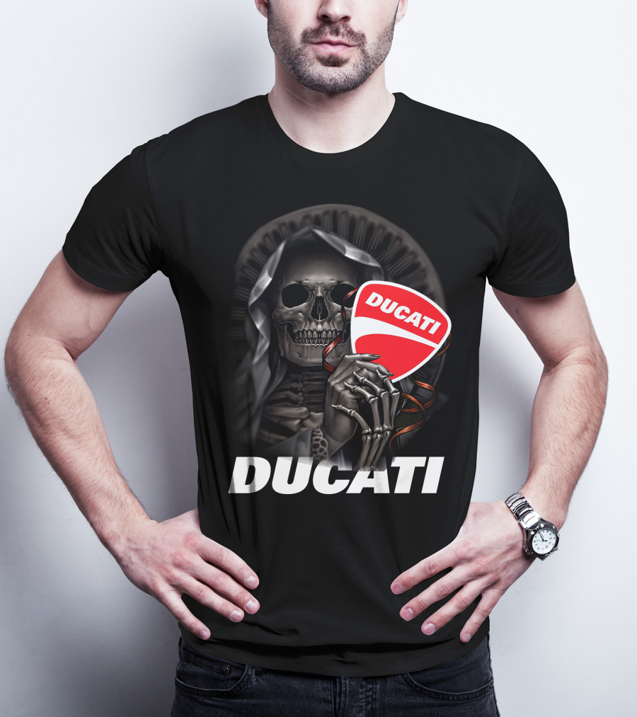 Ducati Skeleton Holding Logo T-Shirt