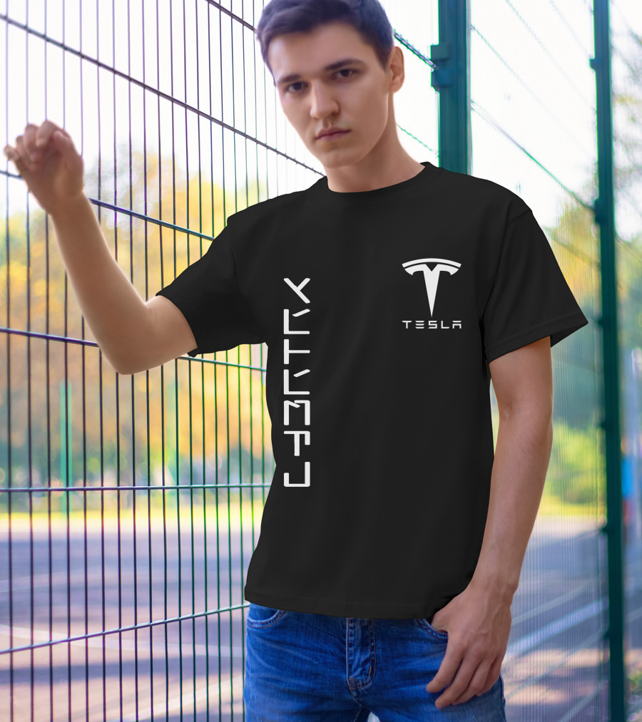 Tesla Cyb10 Futuristic Typography T-Shirt