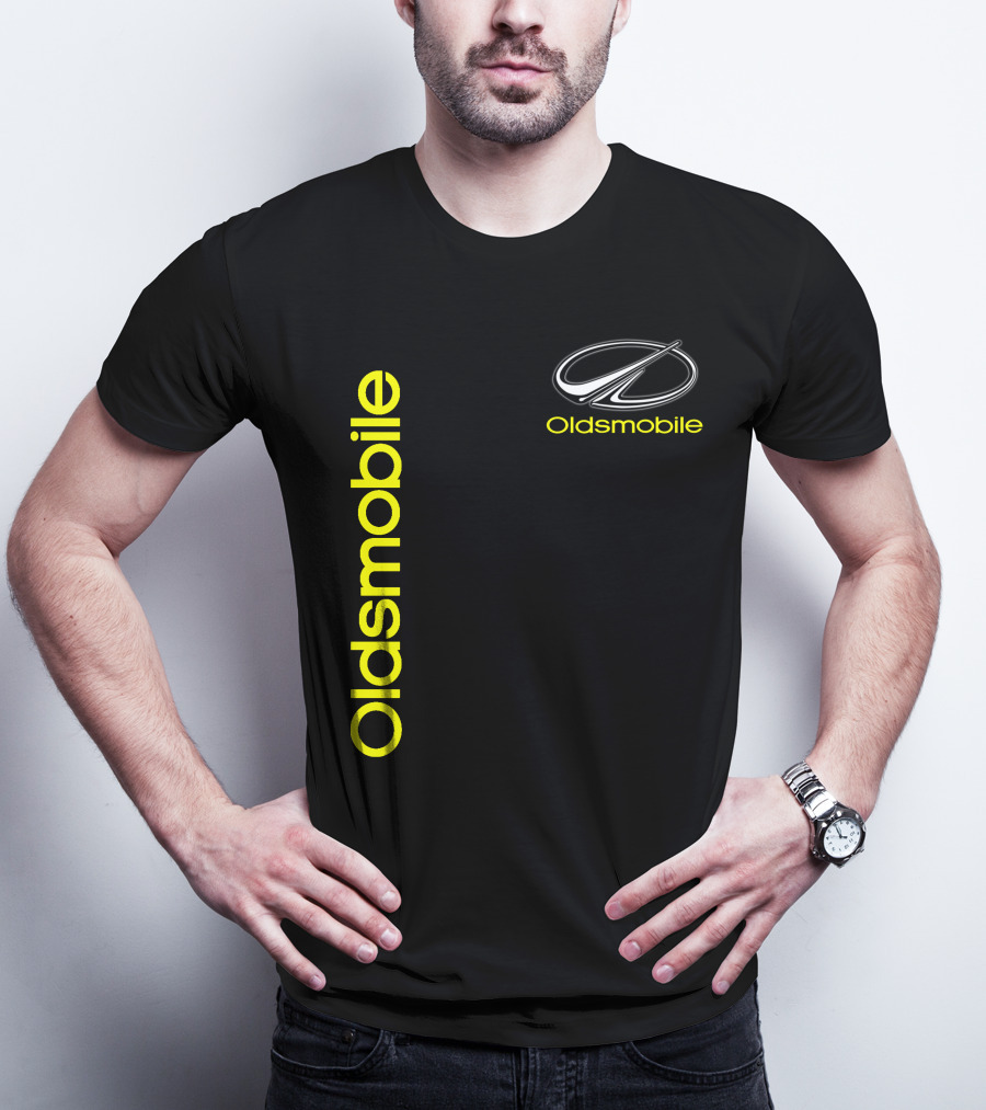 Oldsmobile Vertical Yellow Text And Classic T-Shirt