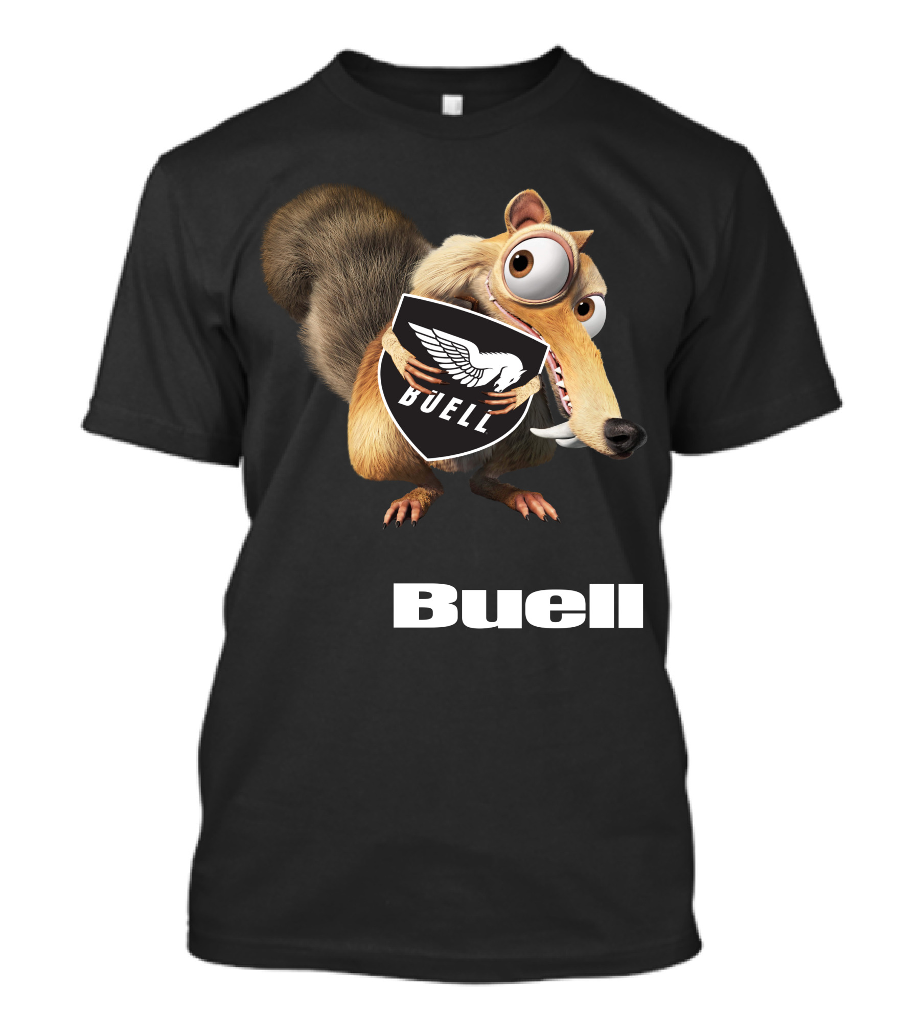 Buell Scrat Logo Iconic Character With Shield T-Shirt