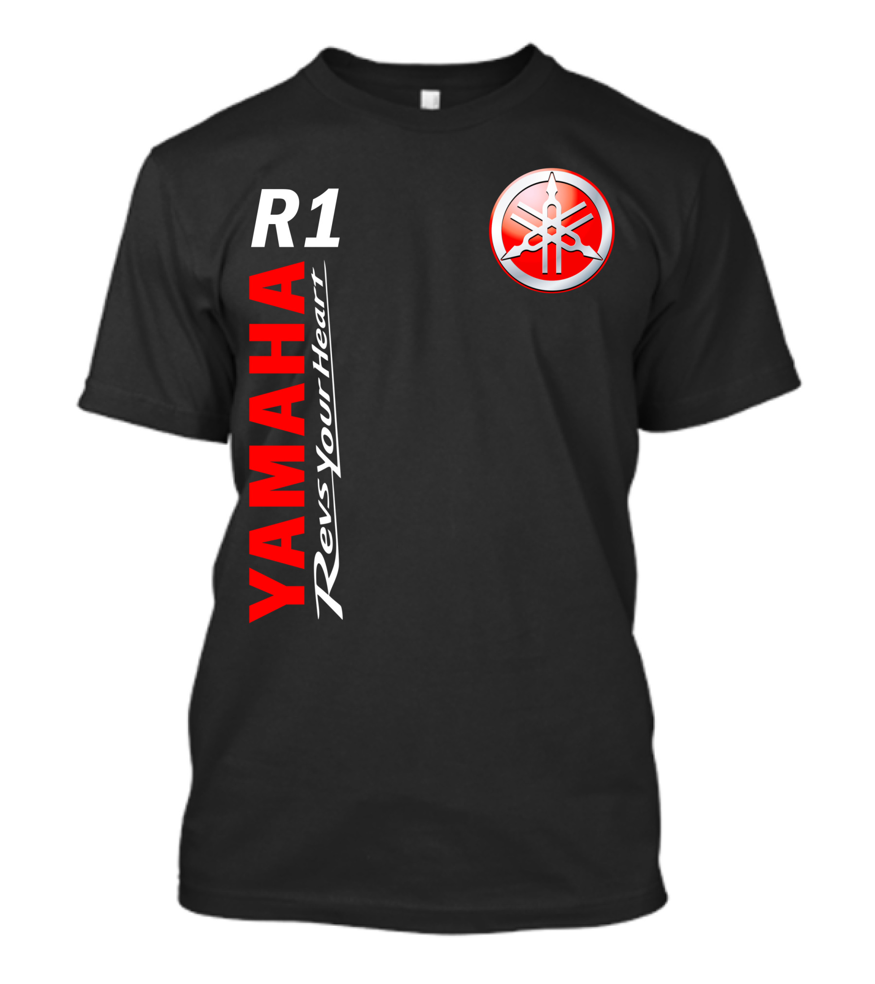 Yamaha R1 Revs Your Heart Vertical T-Shirt