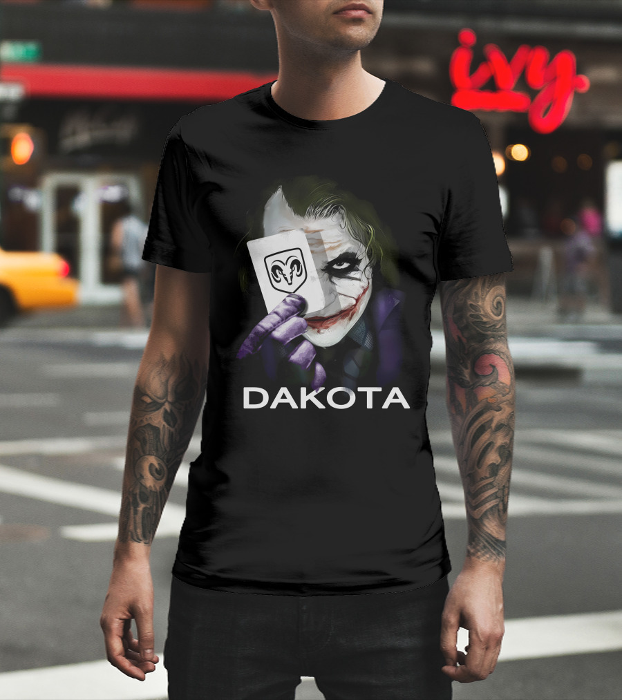 Joker Holding Ram Card Dakota T-Shirt