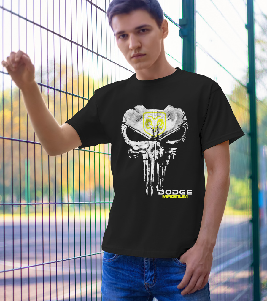 Dodge Magnum Punisher Skull Ram Logo Fusion T-Shirt