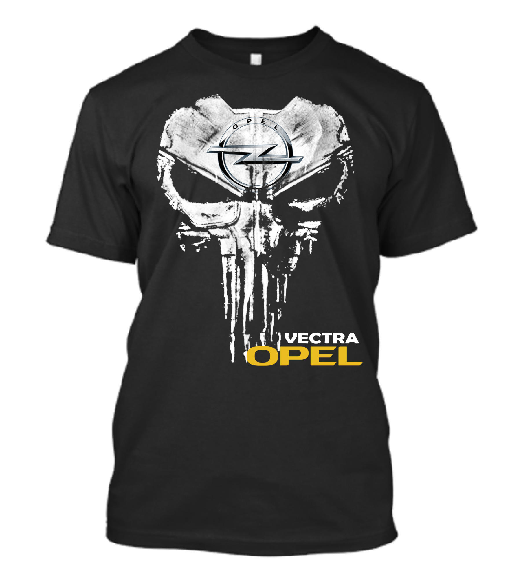 Opel Vectra Logo With Skull Motif T-Shirt